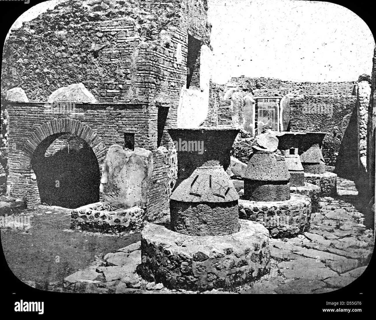 This image shows intricate stucco details from the Baths of the Forum ...
