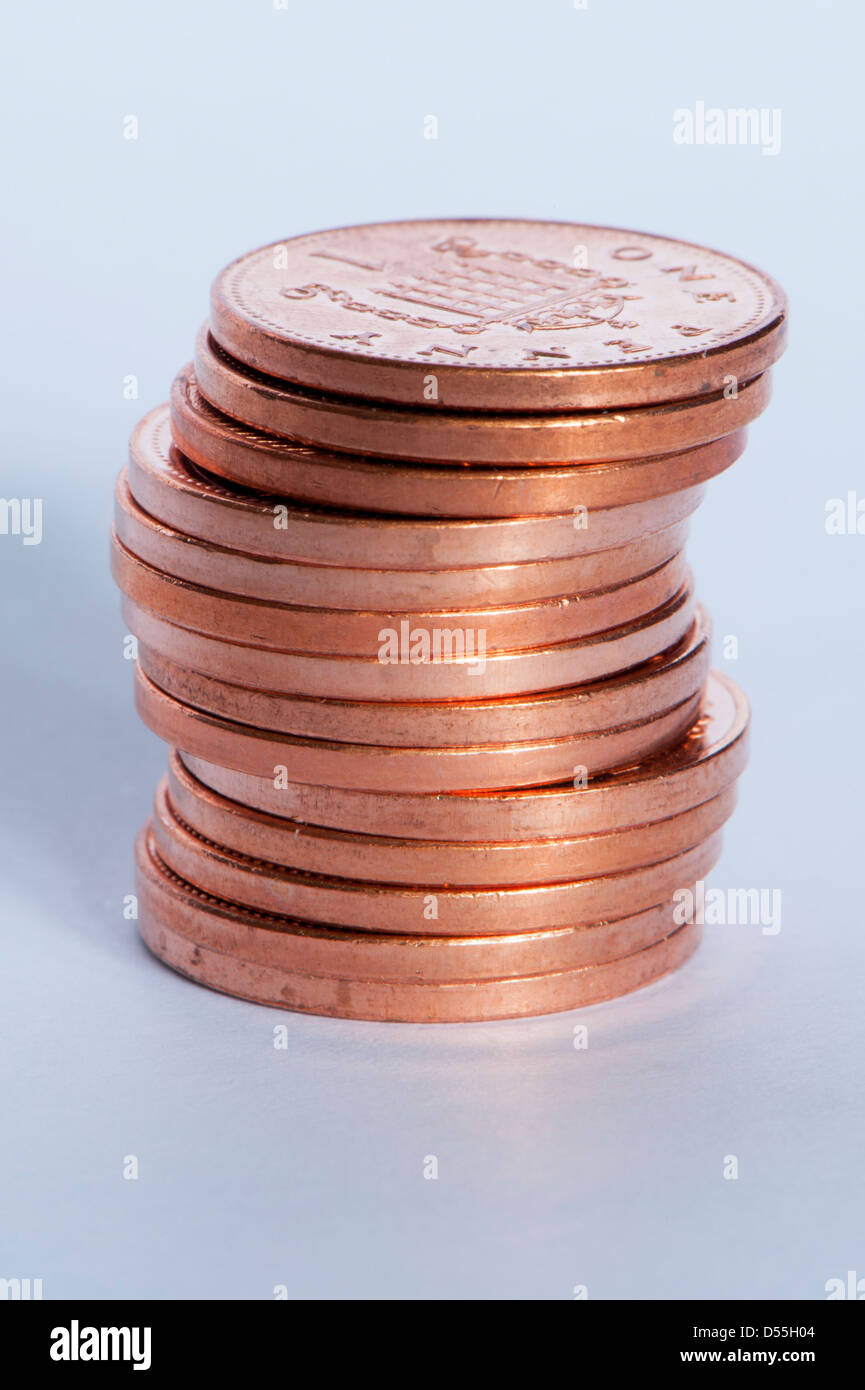 1p coins hi-res stock photography and images - Alamy