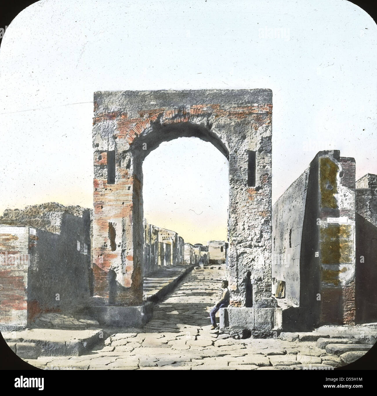 The city gate of Pompeii, an ancient Roman city preserved by volcanic ...