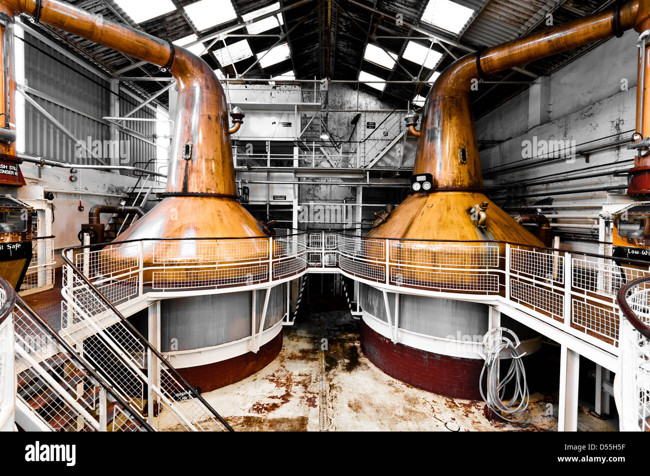 Interior shots of the Ben Nevis distillery stills safe and vats Stock ...