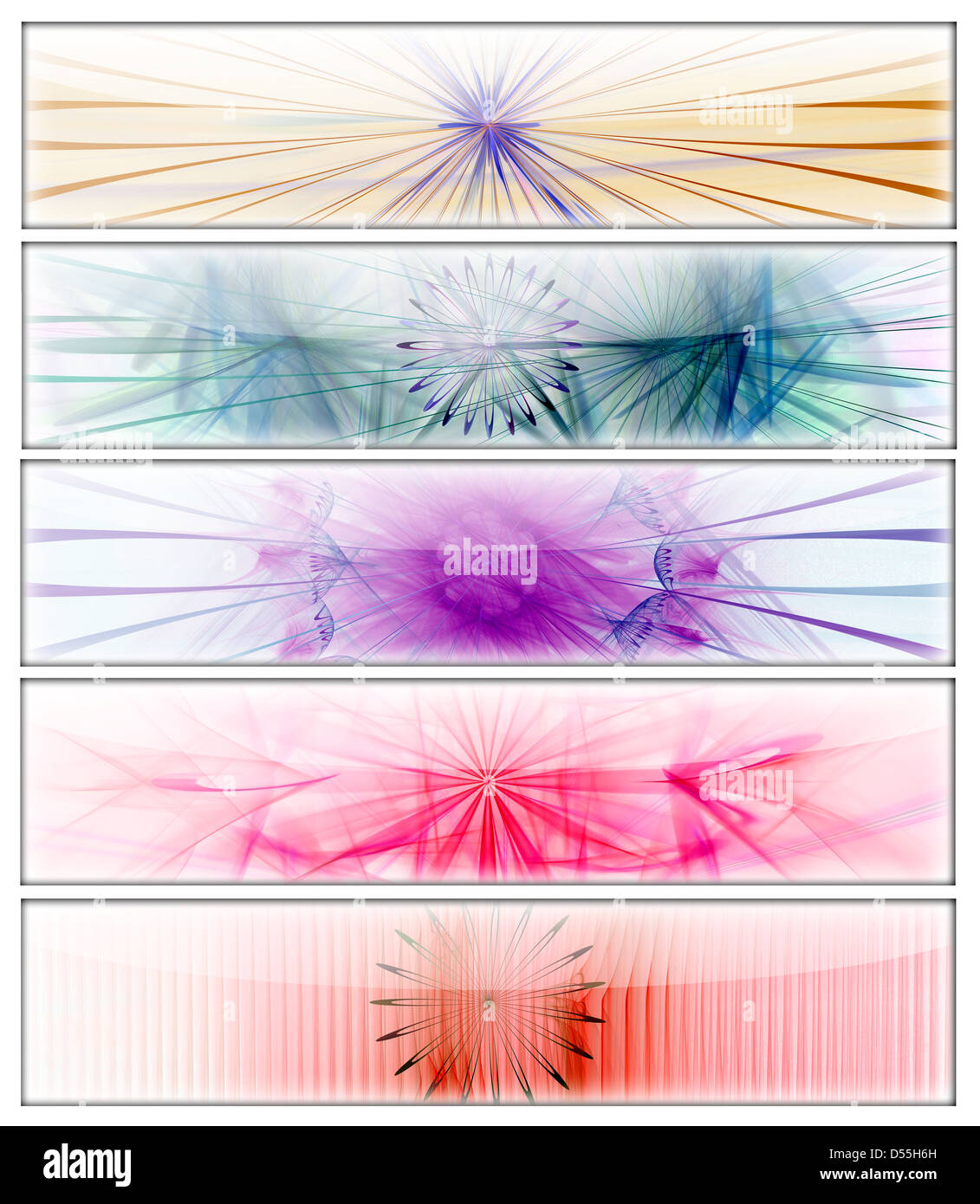 5 Fractal Flame Banner Templates. Graphic illustration Stock Photo - Alamy