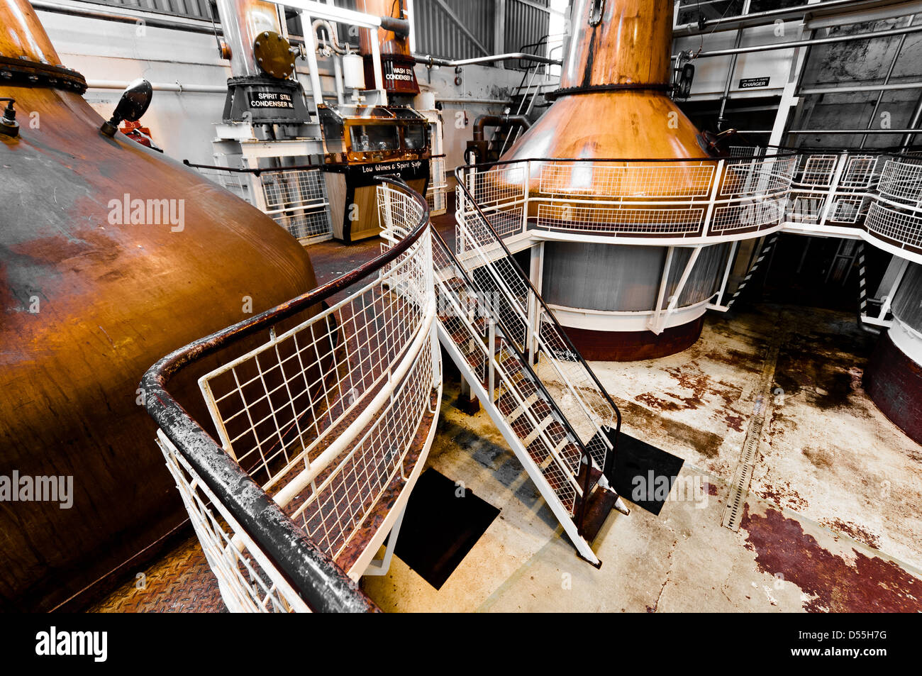Interior shots of the Ben Nevis distillery stills safe and vats Stock ...