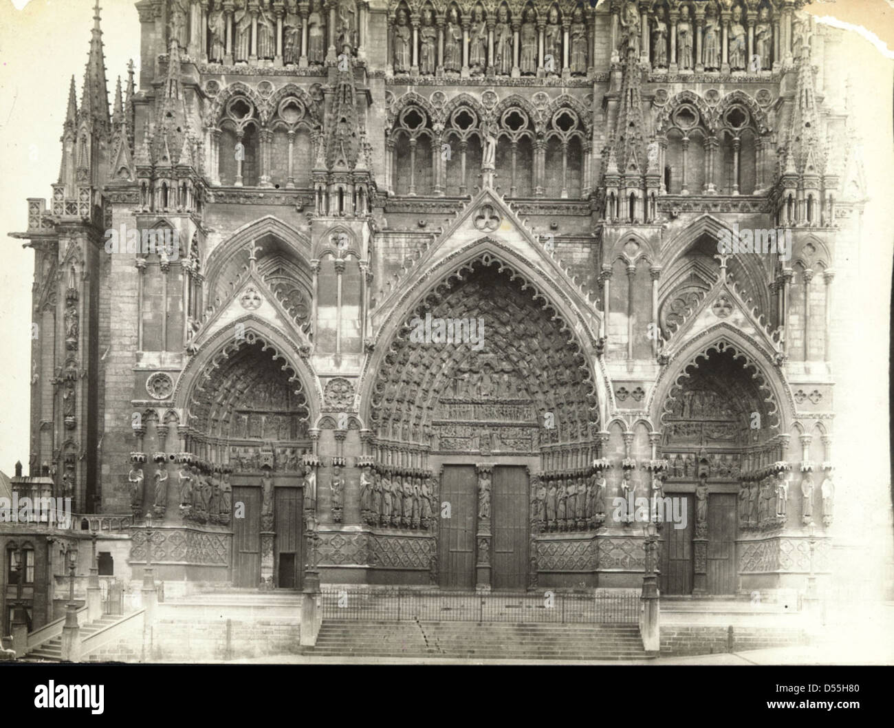 This image depicts the Amiens Cathedral in France, one of the largest ...