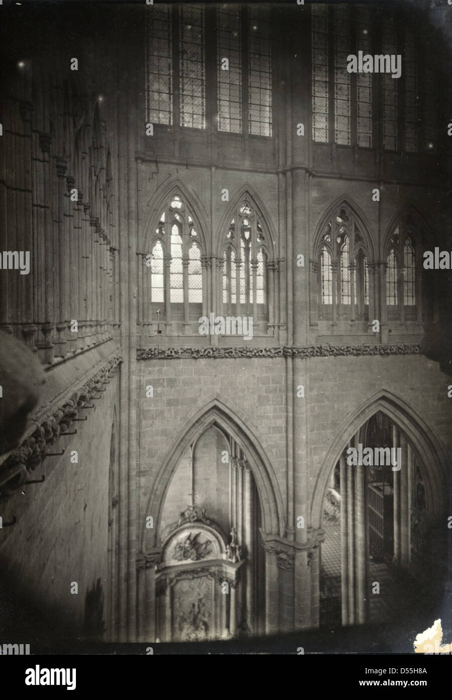 A photograph of the Cathedral of Amiens, France, taken in 1903. The ...