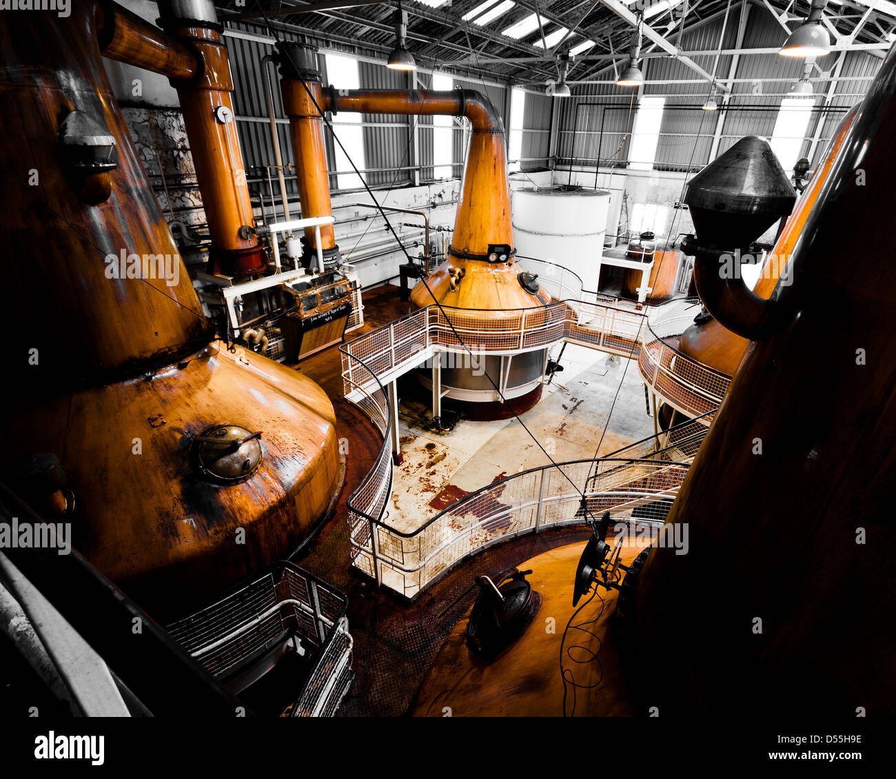 Interior shots of the Ben Nevis distillery stills safe and vats Stock ...