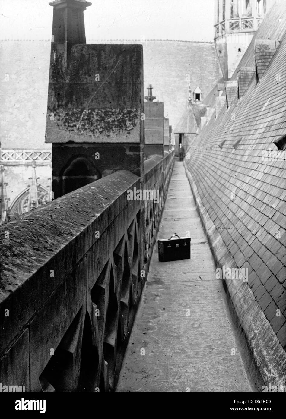 A 1907 photograph of the Cathedral in Amiens, France. This historical ...