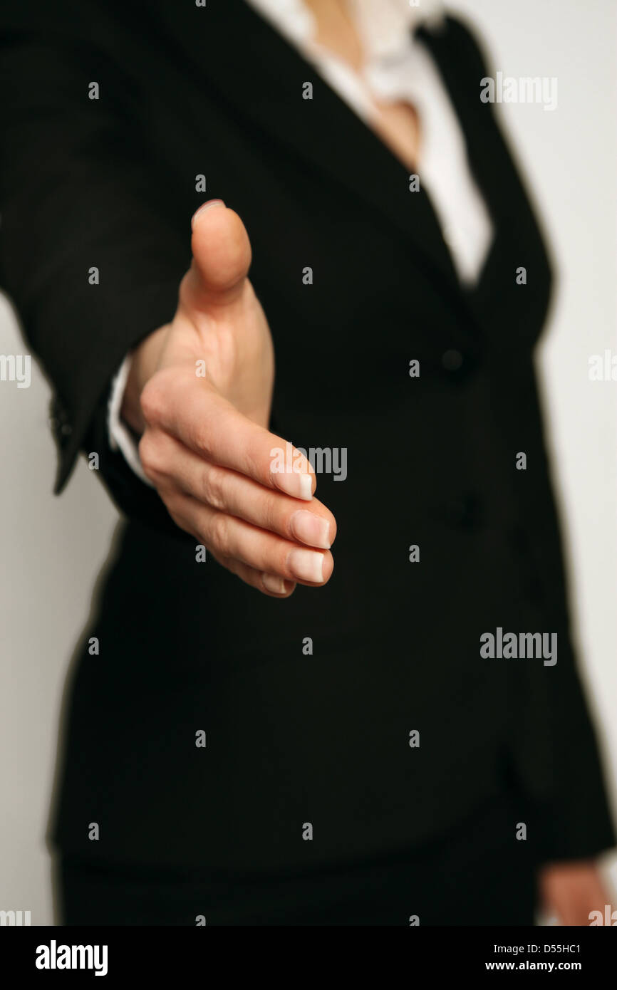 Berlin, Germany, woman in business clothes her hand Stock Photo - Alamy