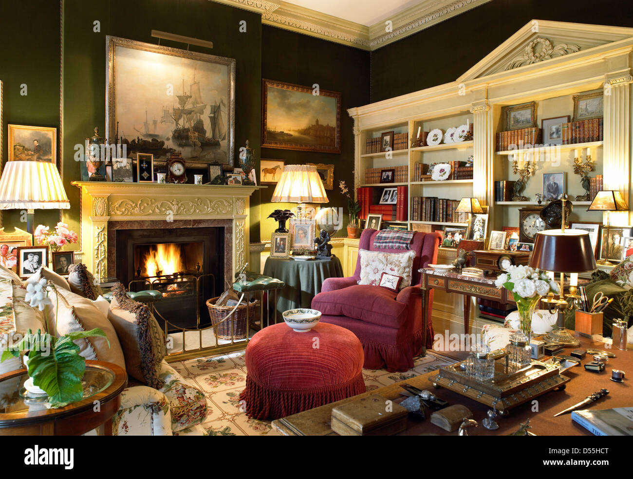 grand manor house cosy small sitting room Stock Photo - Alamy