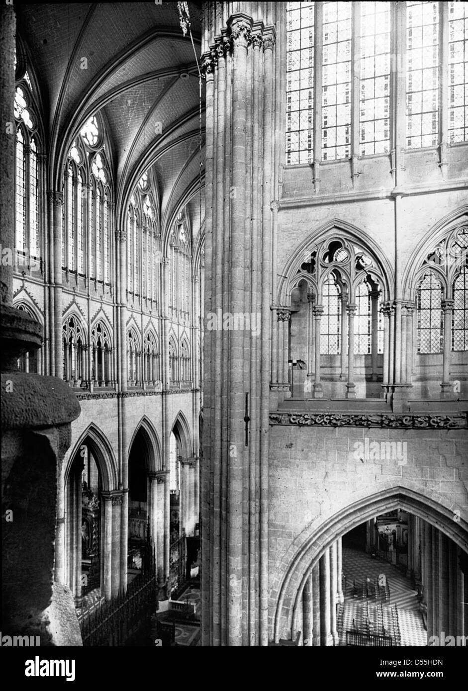 A photograph showing the exterior of the Cathedral of Amiens, France ...