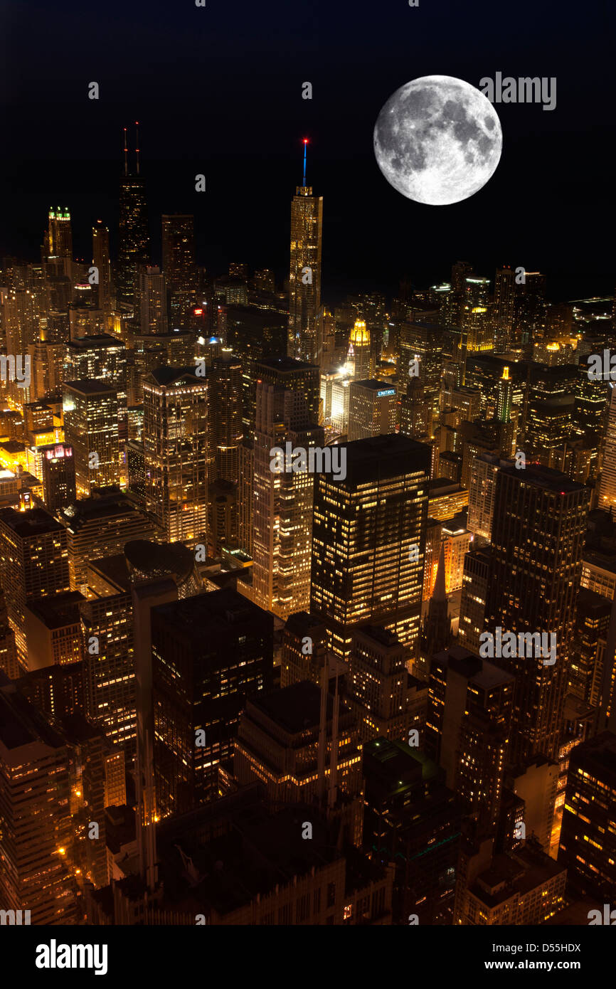 DOWNTOWN LOOP SKYLINE CHICAGO ILLINOIS USA Stock Photo - Alamy