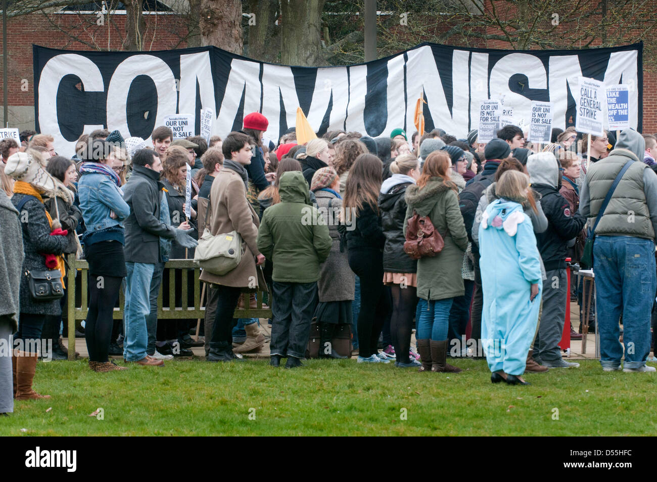 Brighton, UK. 25th March, 2013. A peaceful protest at the University of ...