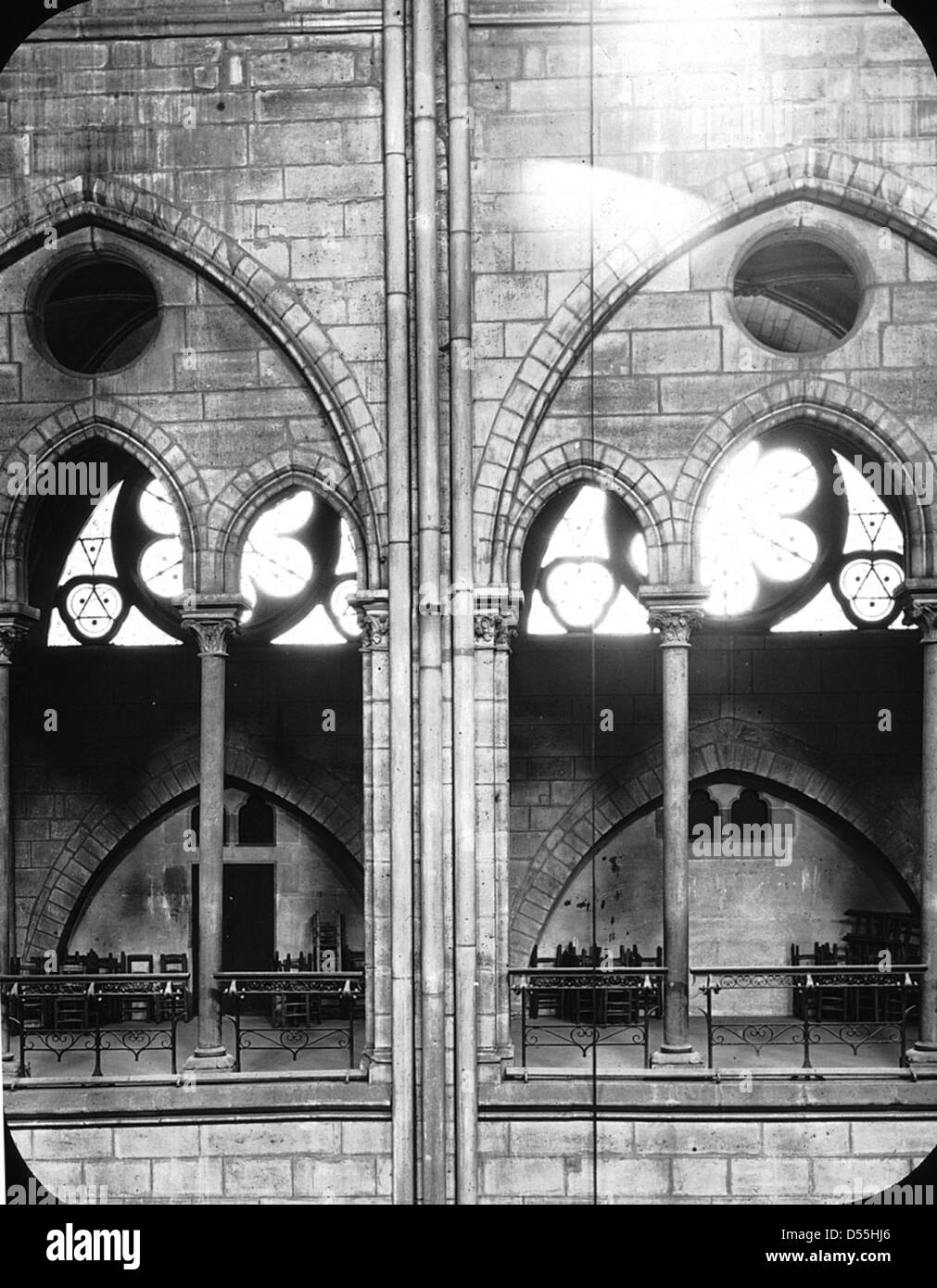 This image from 1903 captures the architectural grandeur of Notre Dame Cathedral in Paris ...