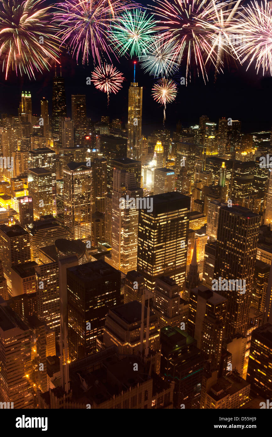 DOWNTOWN LOOP SKYLINE CHICAGO ILLINOIS USA Stock Photo - Alamy