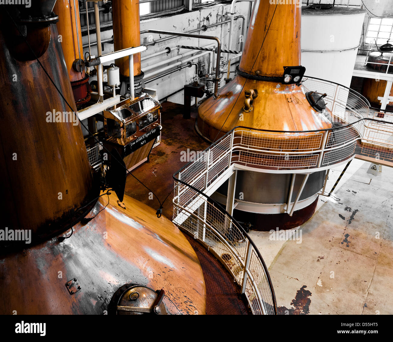 Interior shots of the Ben Nevis distillery stills safe and vats Stock ...