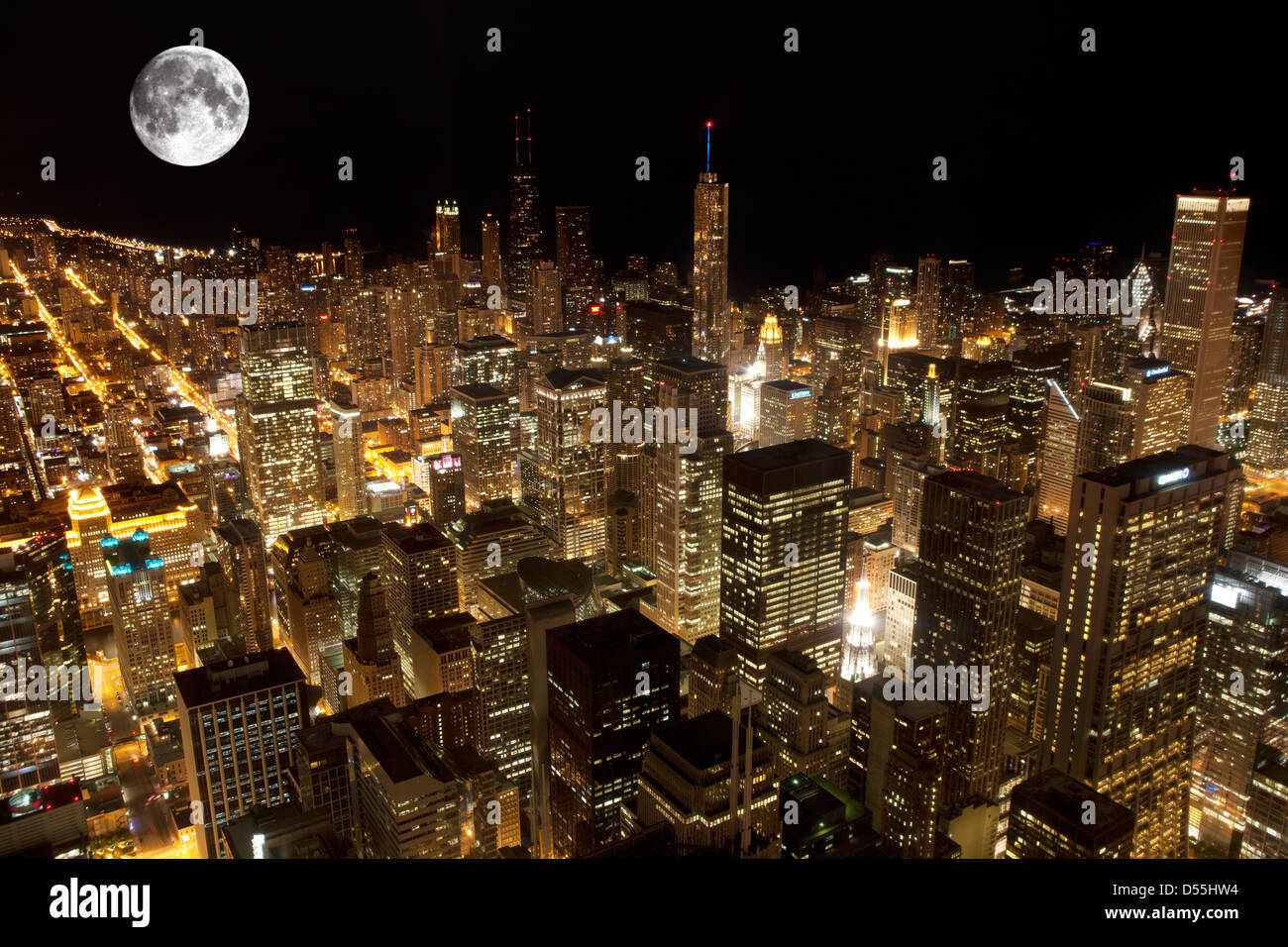 DOWNTOWN LOOP SKYLINE CHICAGO ILLINOIS USA Stock Photo - Alamy