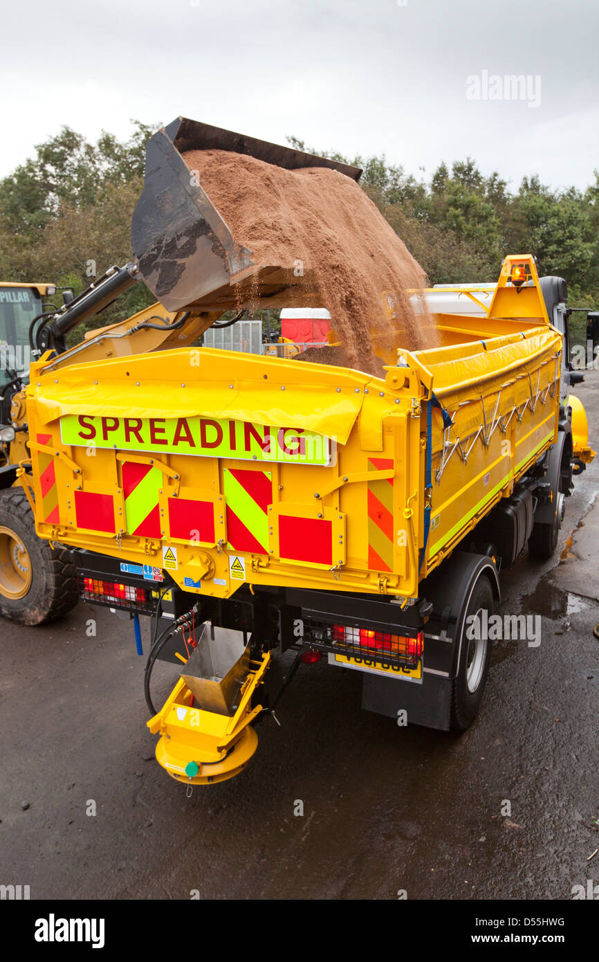 Grit trucks ready for the winter weather at the Amey depot near ...
