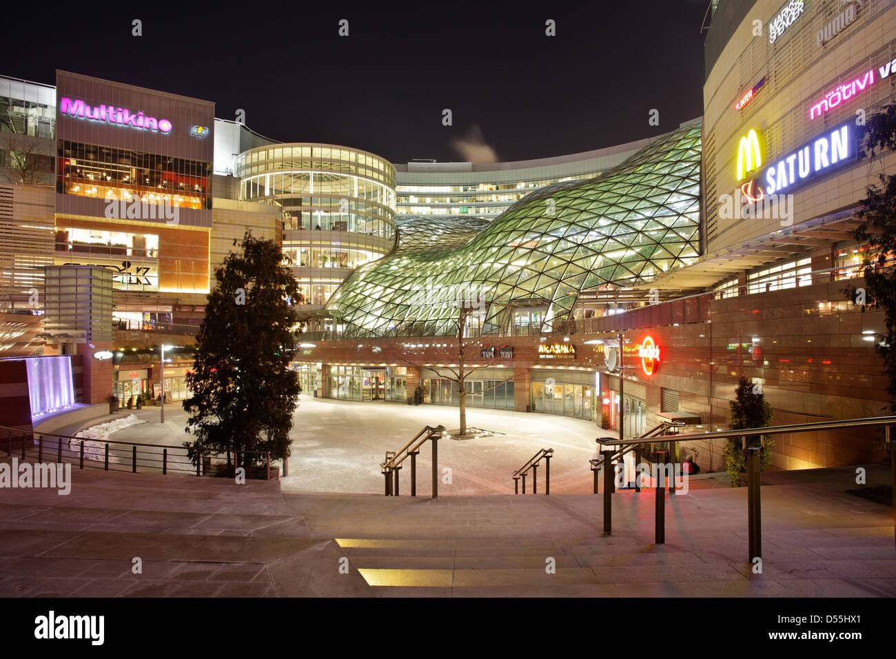 Warsaw, Poland, the mall Golden Terraces (Zlote Tarasy) in the city ...