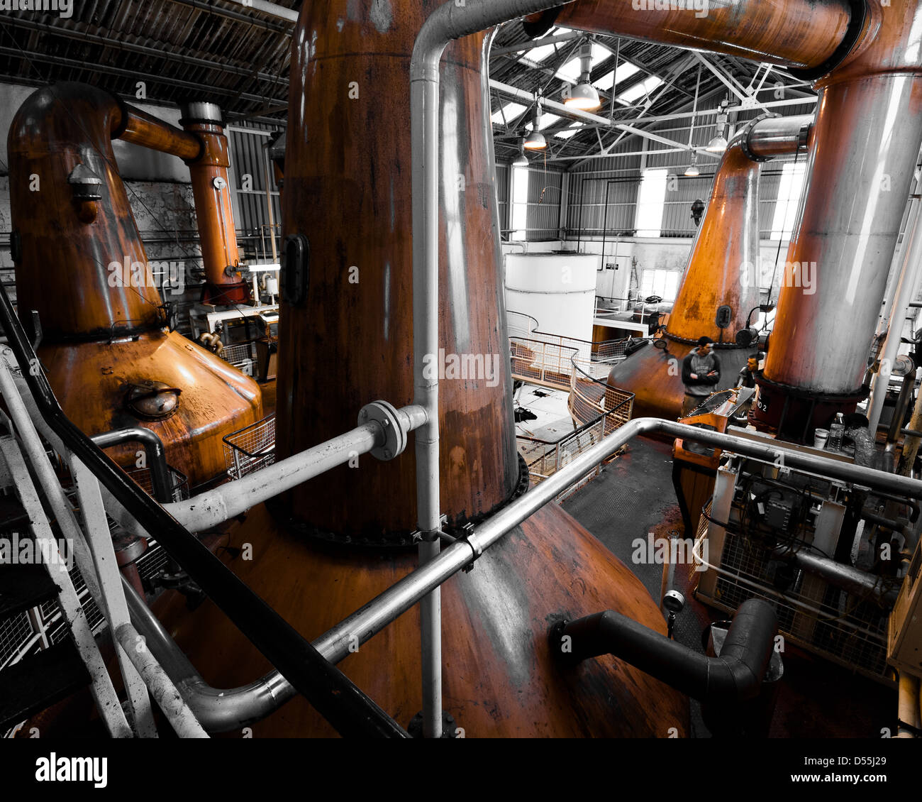 Interior shots of the Ben Nevis distillery stills safe and vats Stock ...