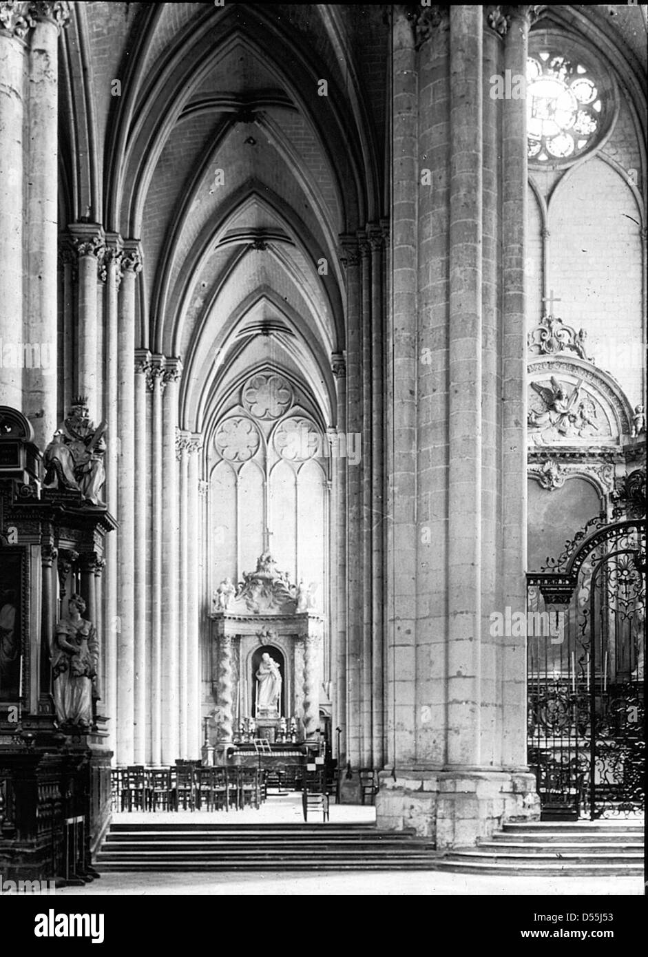 A historical photograph of the Cathedral in Amiens, France, showcasing ...