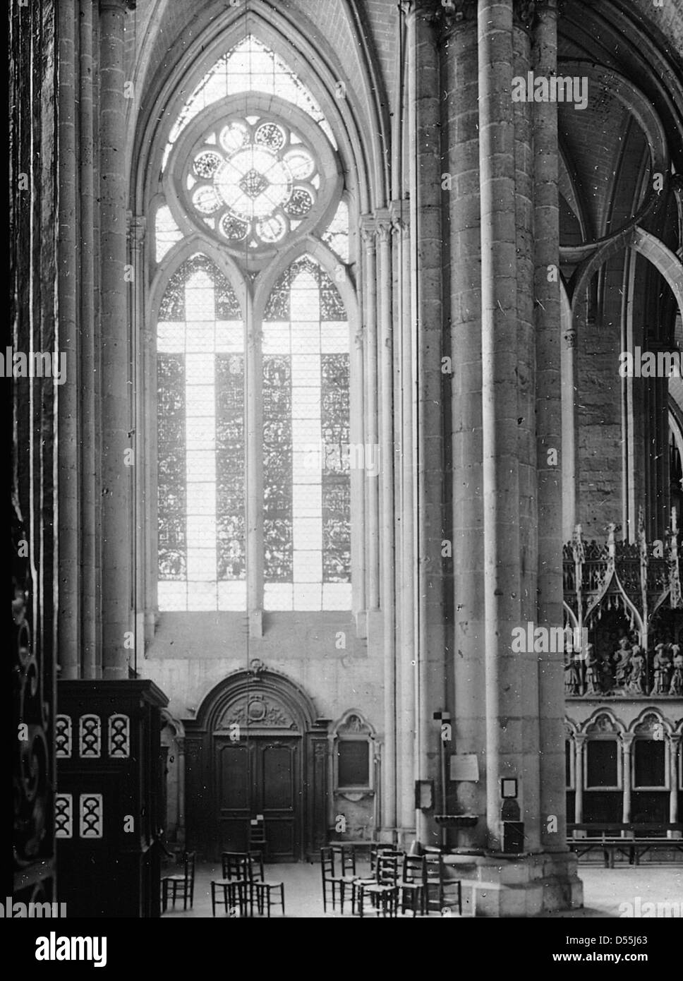 This 1907 photograph shows the Cathedral of Amiens, a prime example of ...