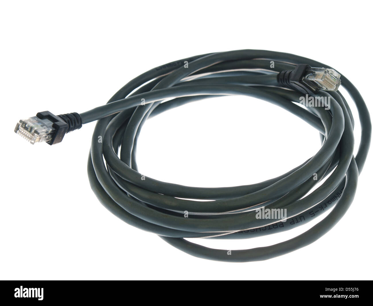 a roll utp cable on a white background Stock Photo - Alamy