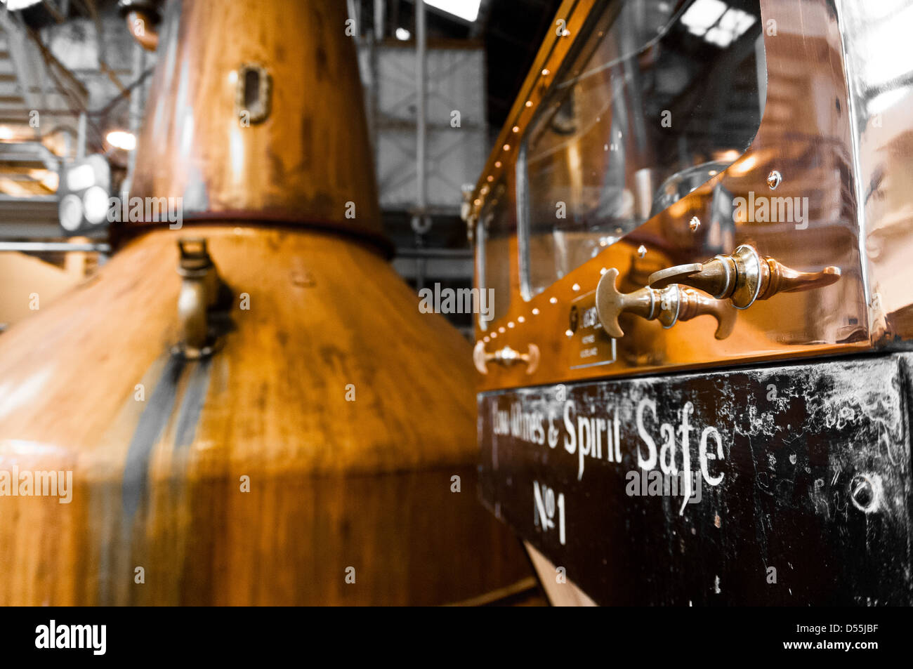 Interior shots of the Ben Nevis distillery stills safe and vats Stock ...