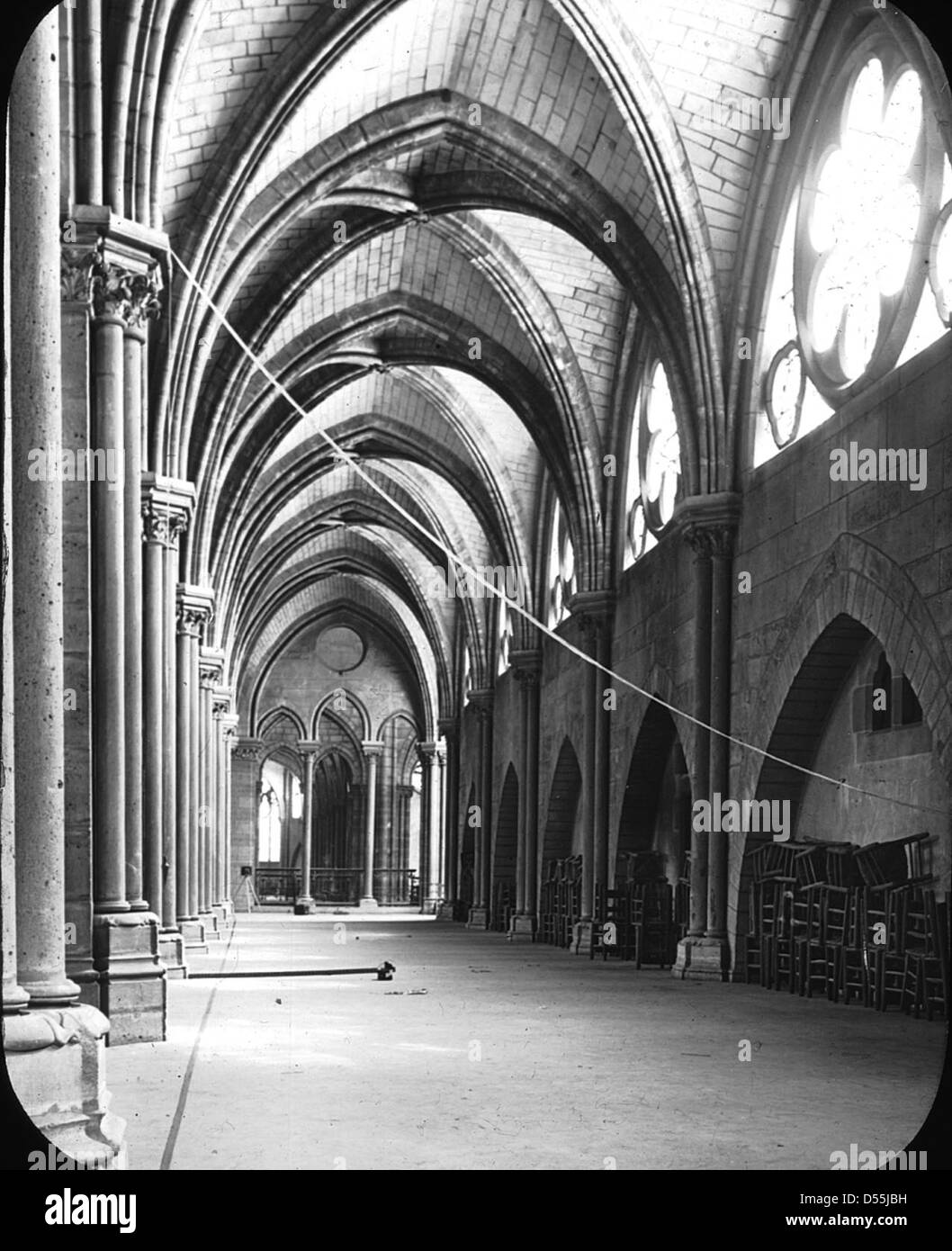 A 1903 photograph of the iconic Notre Dame Cathedral in Paris, France ...