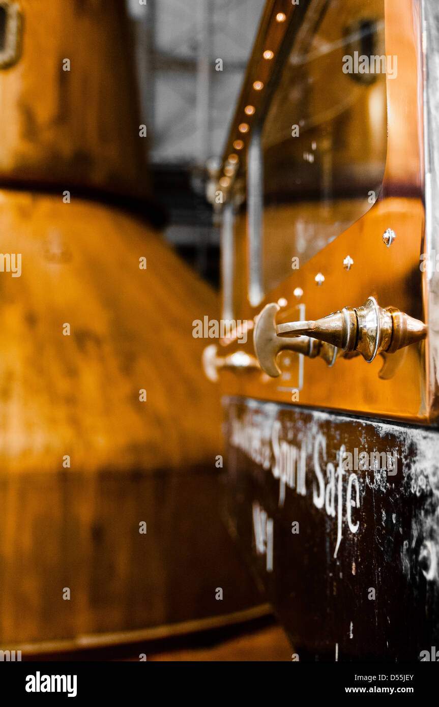 Interior shots of the Ben Nevis distillery stills safe and vats Stock ...