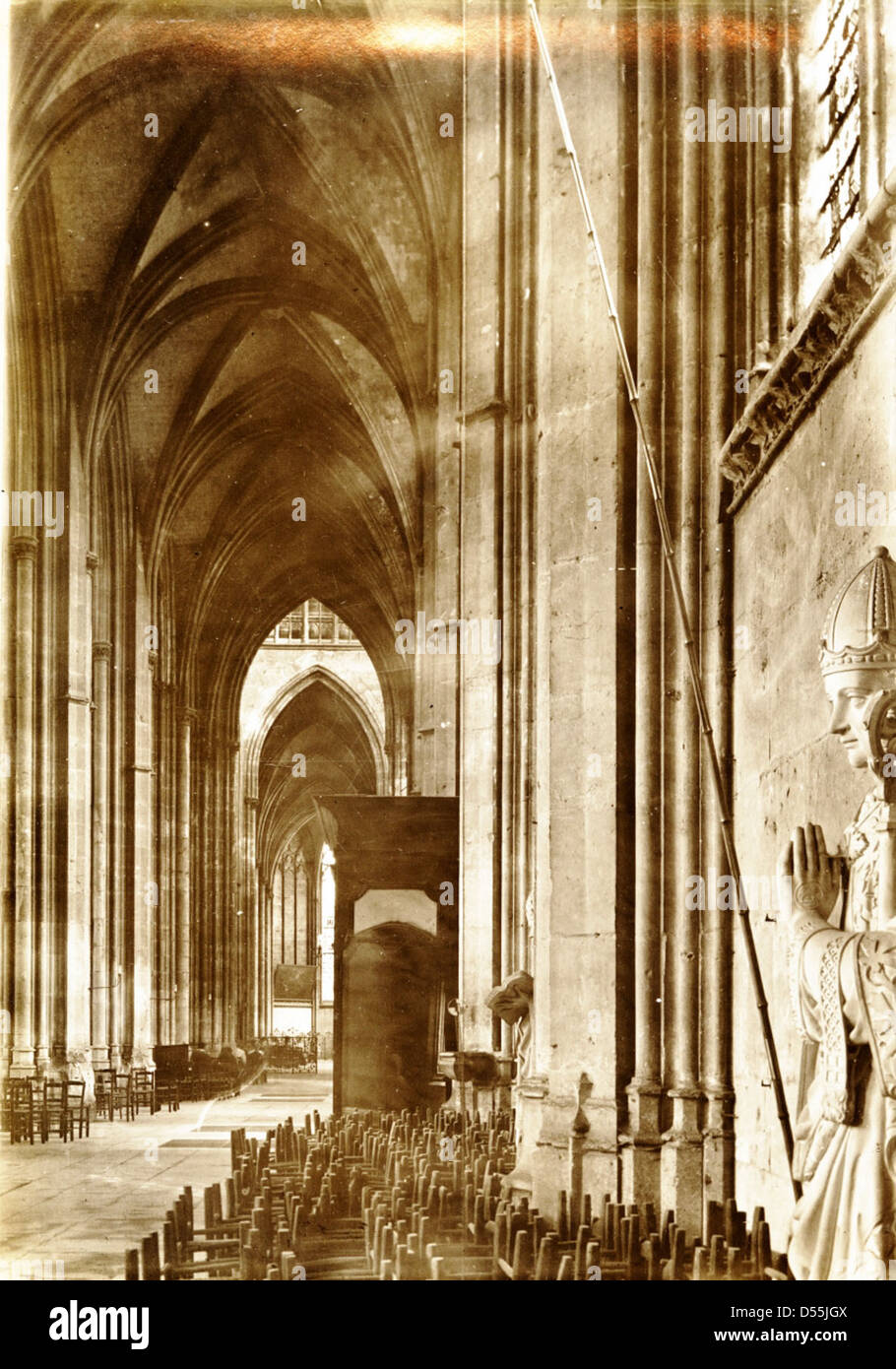 A historical photograph of a cathedral in Rouen, France, showcasing its ...