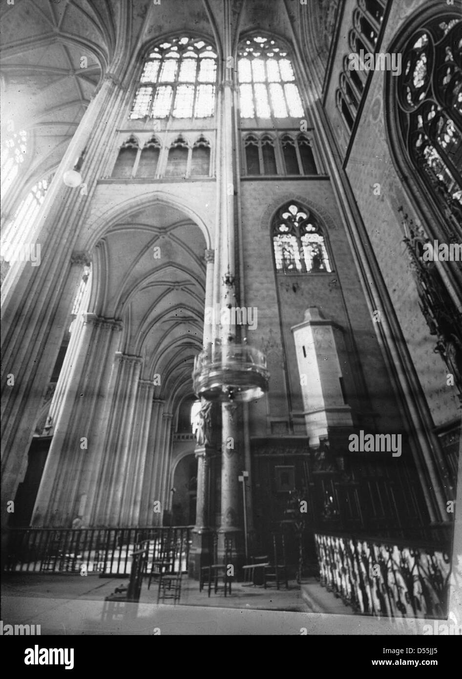 A photograph of the Cathedral of St. Quentin in France, taken in 1907 ...