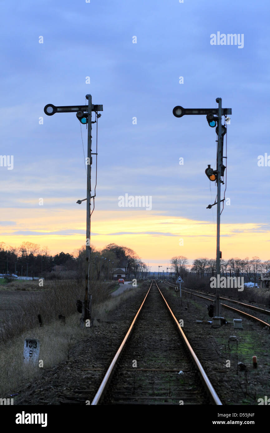 Old railway semaphores Stock Photo - Alamy