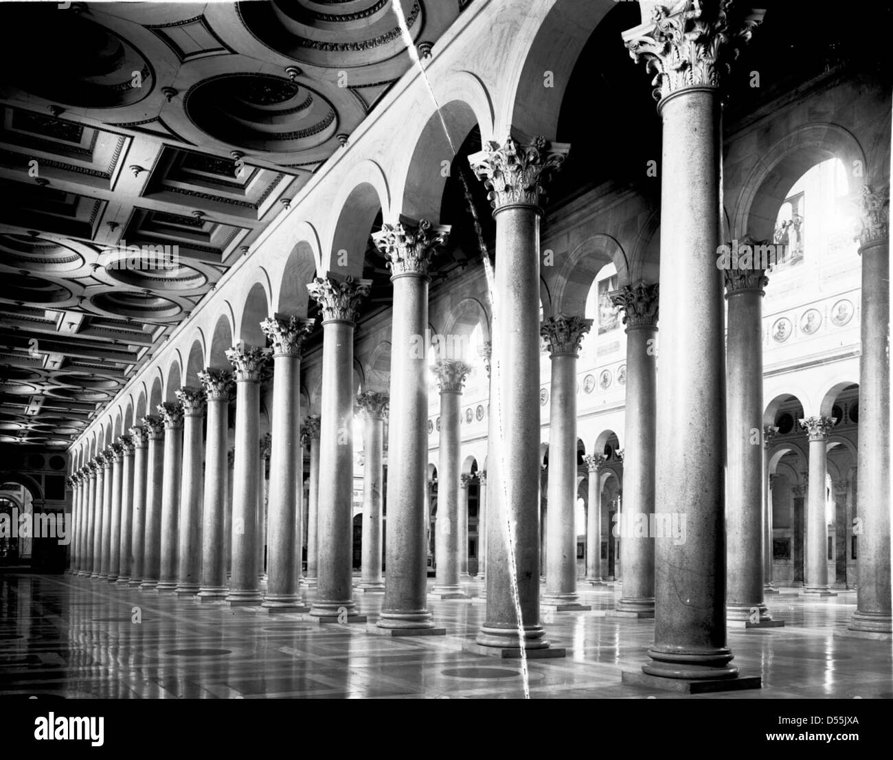 A photograph of the Church of San Paolo Fuori le Mura in Rome, Italy ...