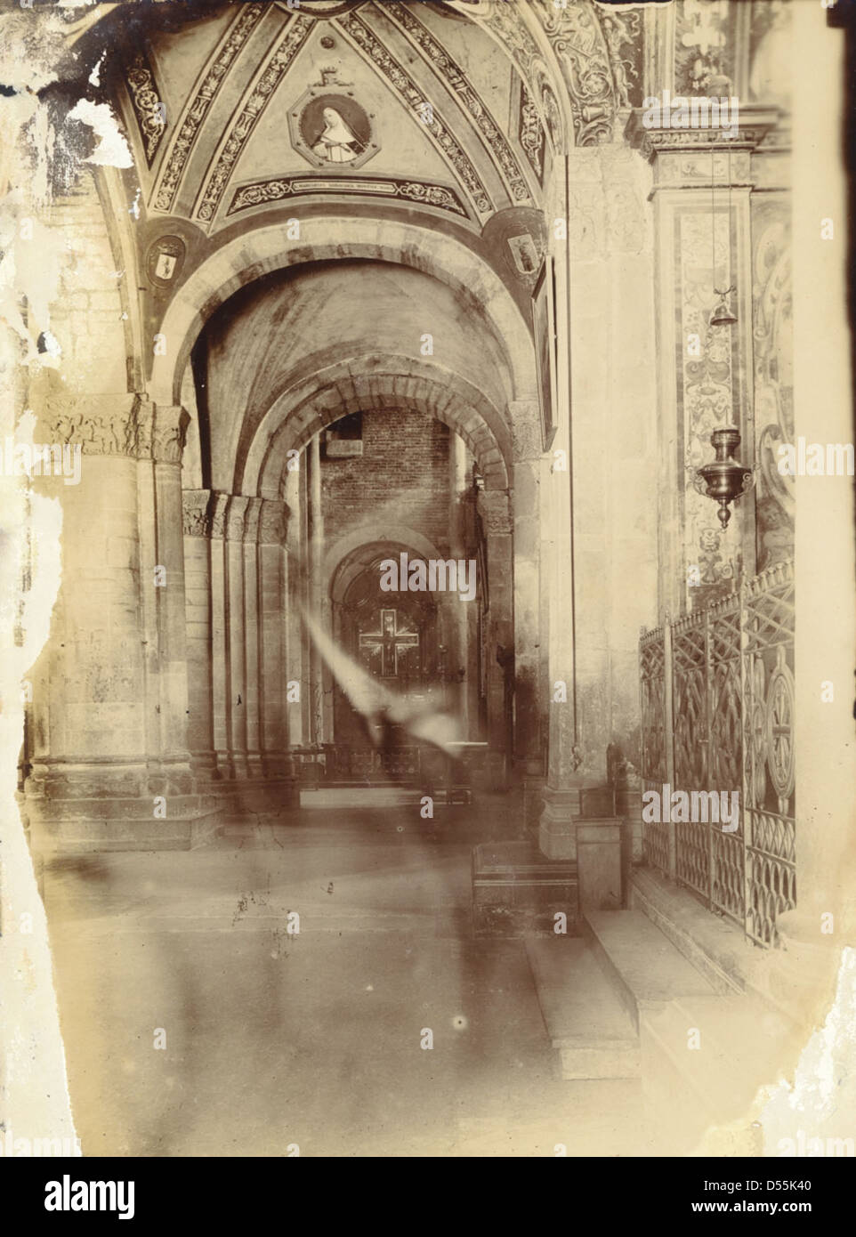 This photograph shows the Basilica of St. Ambrogio in Milan, Italy ...