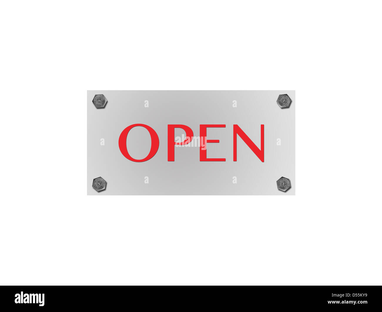 An open sign isolated against a white background Stock Photo - Alamy