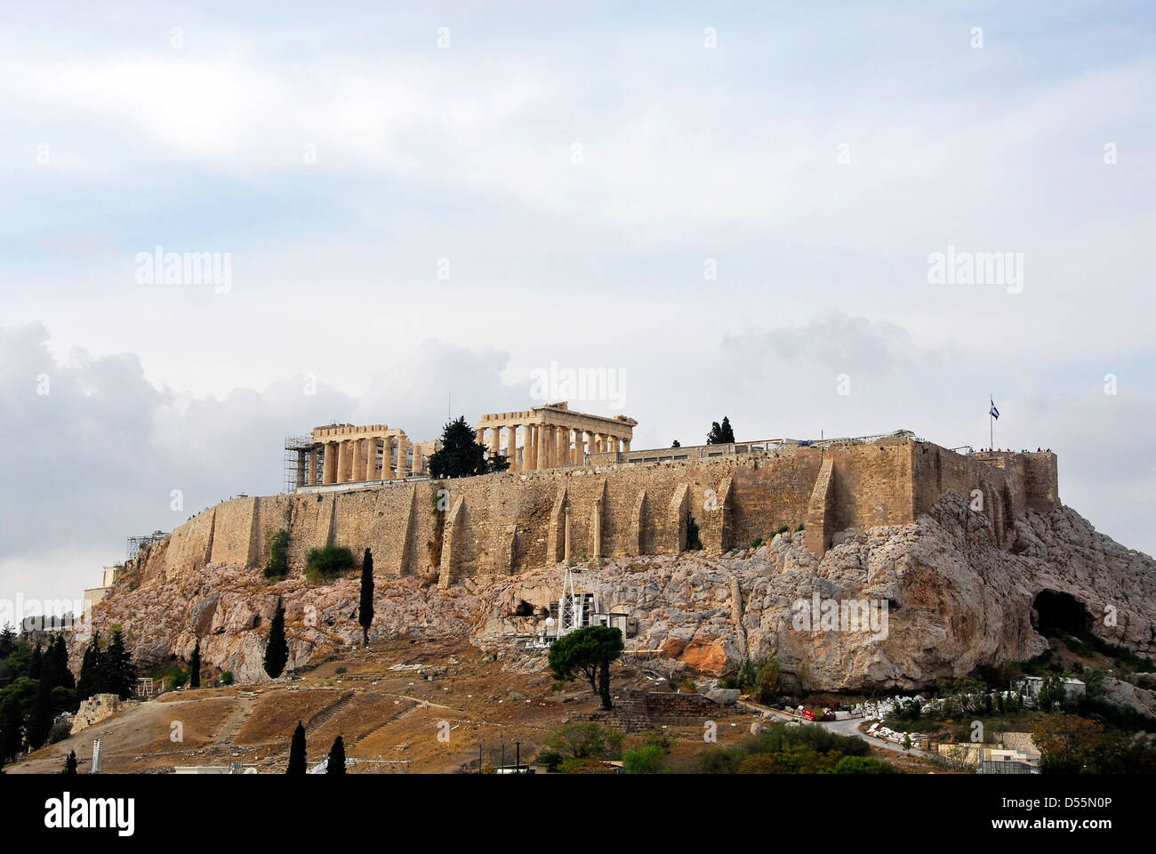 The monument of Parthenon on the hill of Acropolis in Athens, Greece ...