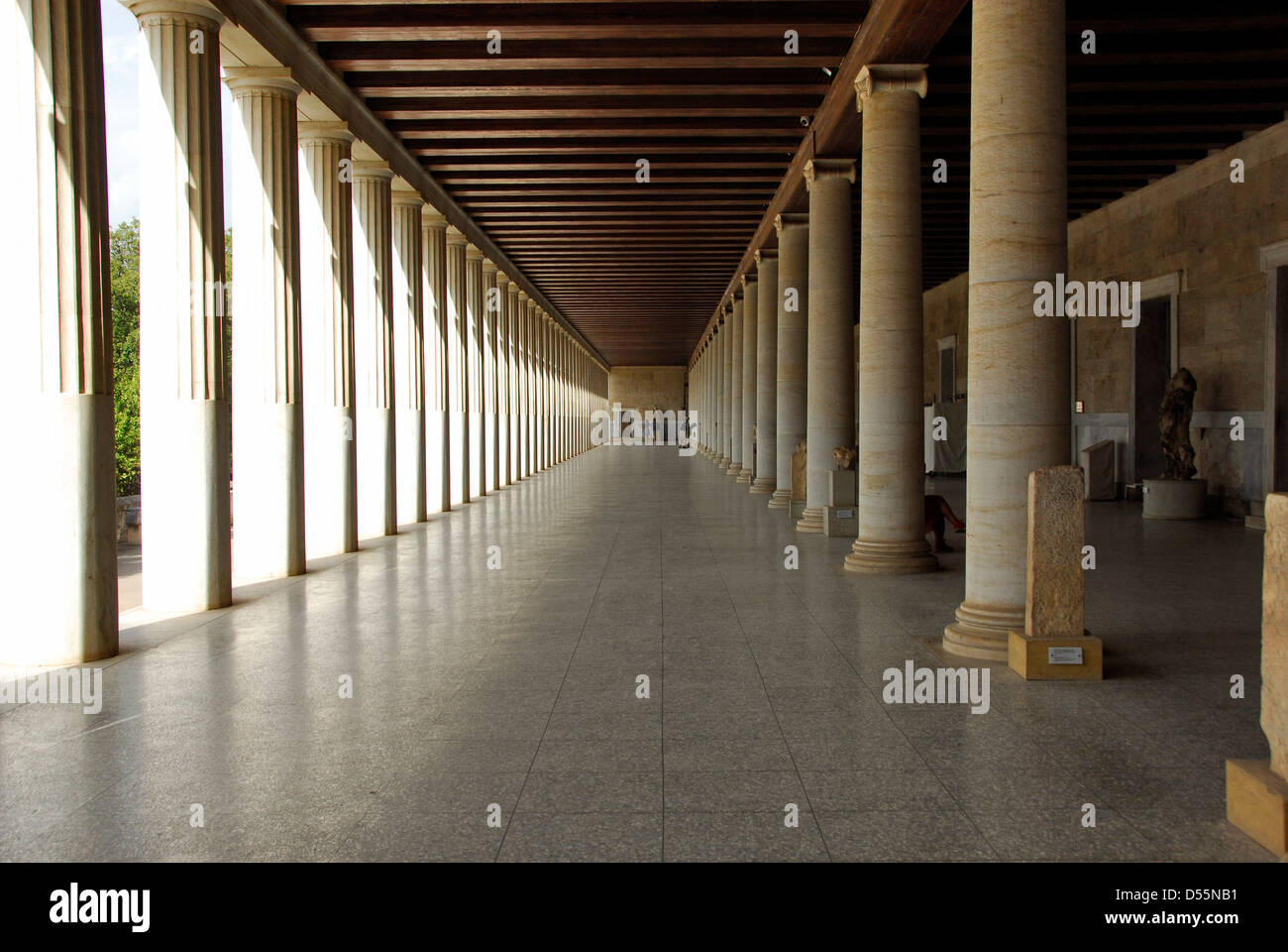 Stoa Poikile, or painted Porch, in the ancient marketplace of Agora in ...