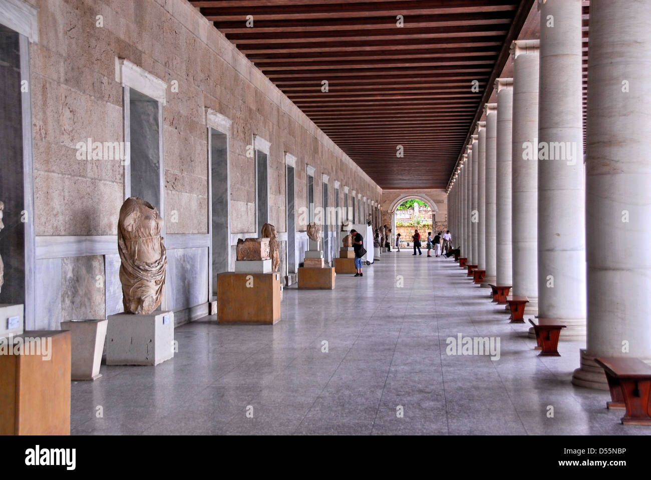 Stoa Poikile, or painted Porch, in the ancient marketplace of Agora in ...