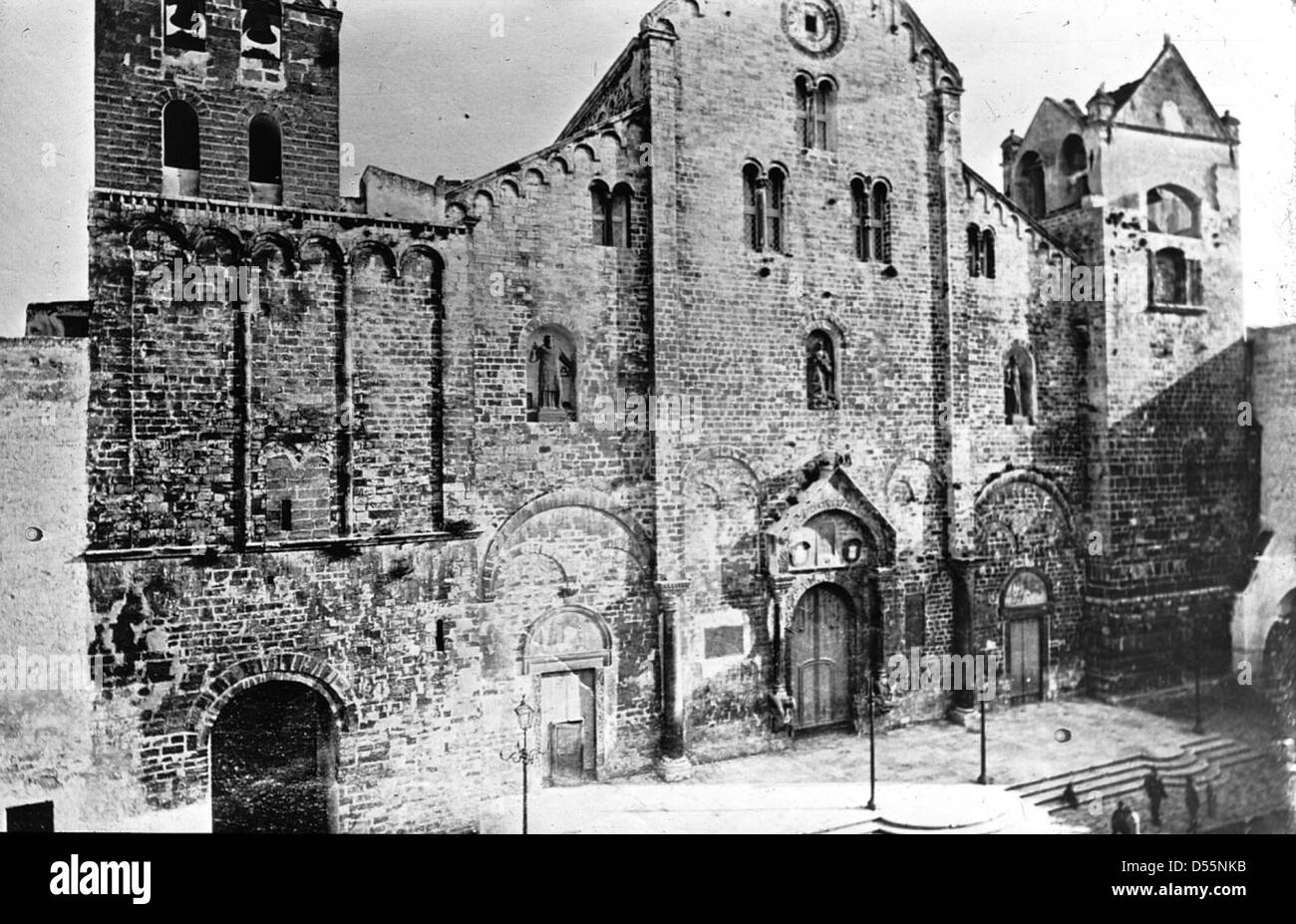 A photograph of the Cathedral of Bari in Italy, taken around 1895 ...