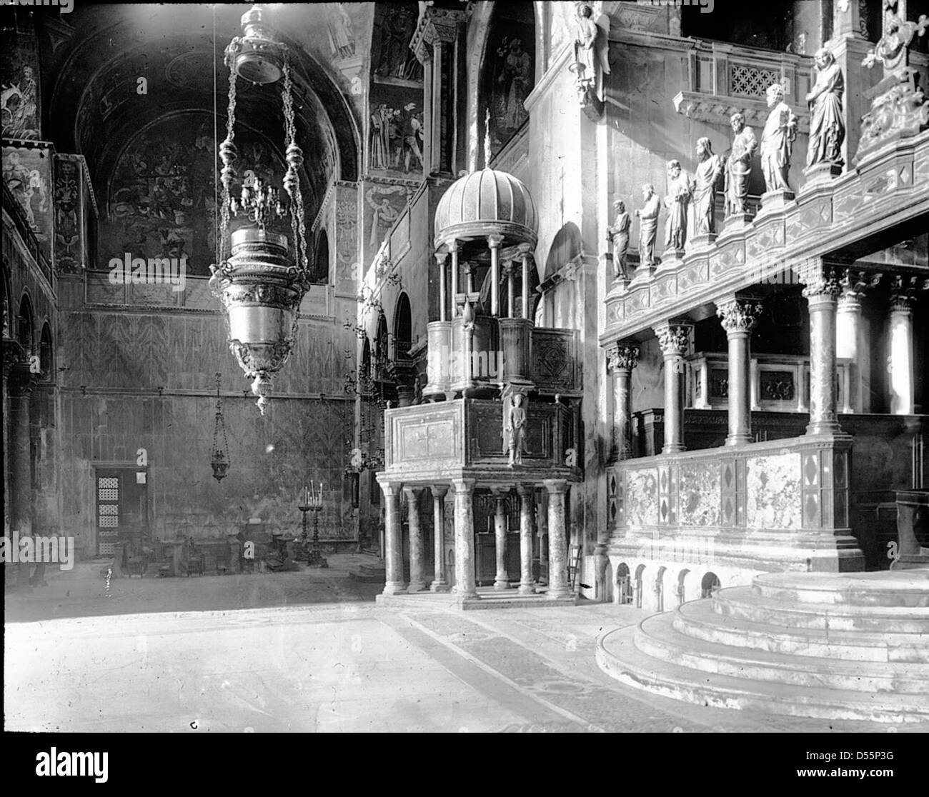 A photograph of St. Mark's Basilica in Venice, Italy, taken in 1895 ...