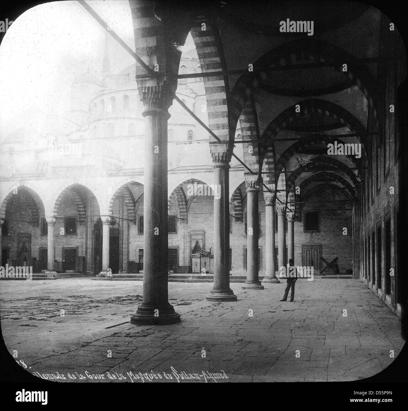 This image depicts the famous Mosque of Ahmed I, also known as the Blue ...