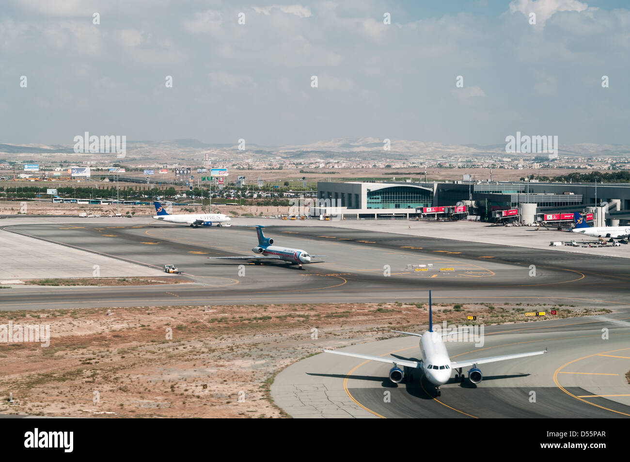 Larnaca international airport in Cyprus Island with terminals and ...