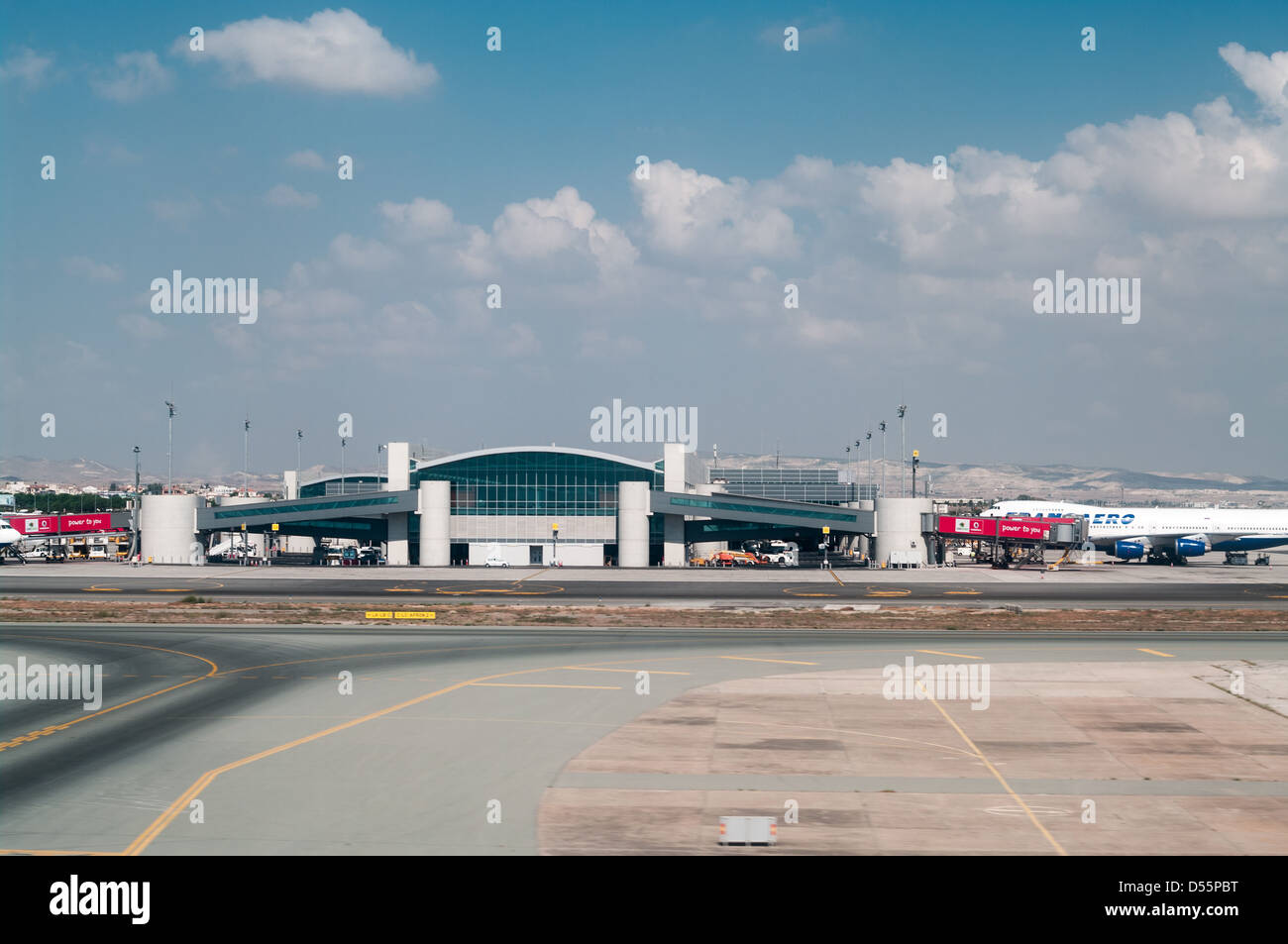 Larnaca international airport in Cyprus Island with terminals and ...
