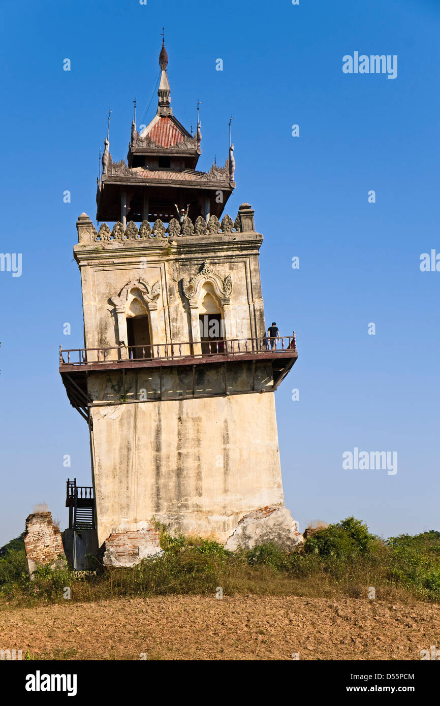 Nanmyin watchtower, Inwa, Mandalay-Division, Myanmar, Asia Stock Photo ...