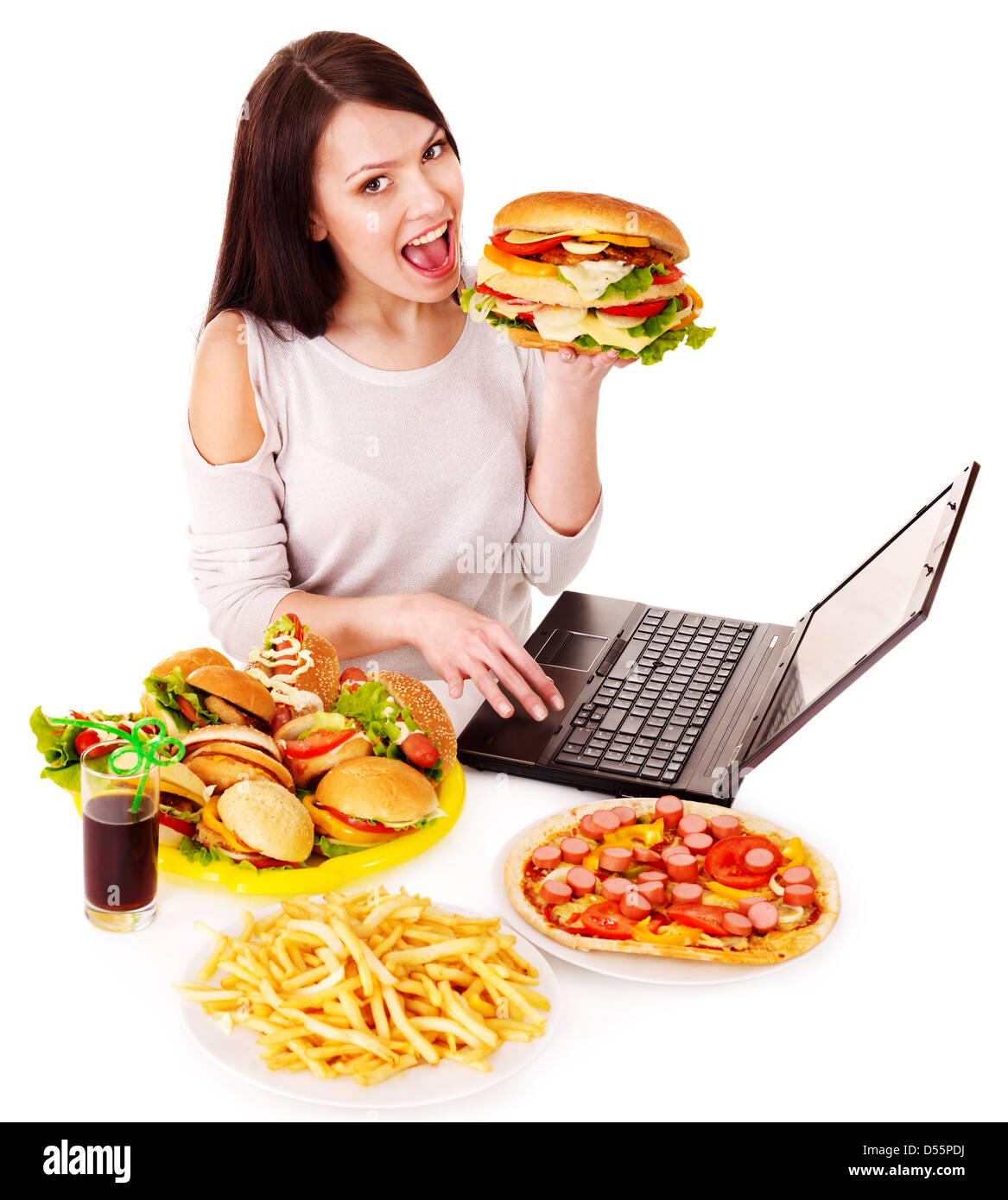 Woman girl working out Cut Out Stock Images & Pictures - Alamy