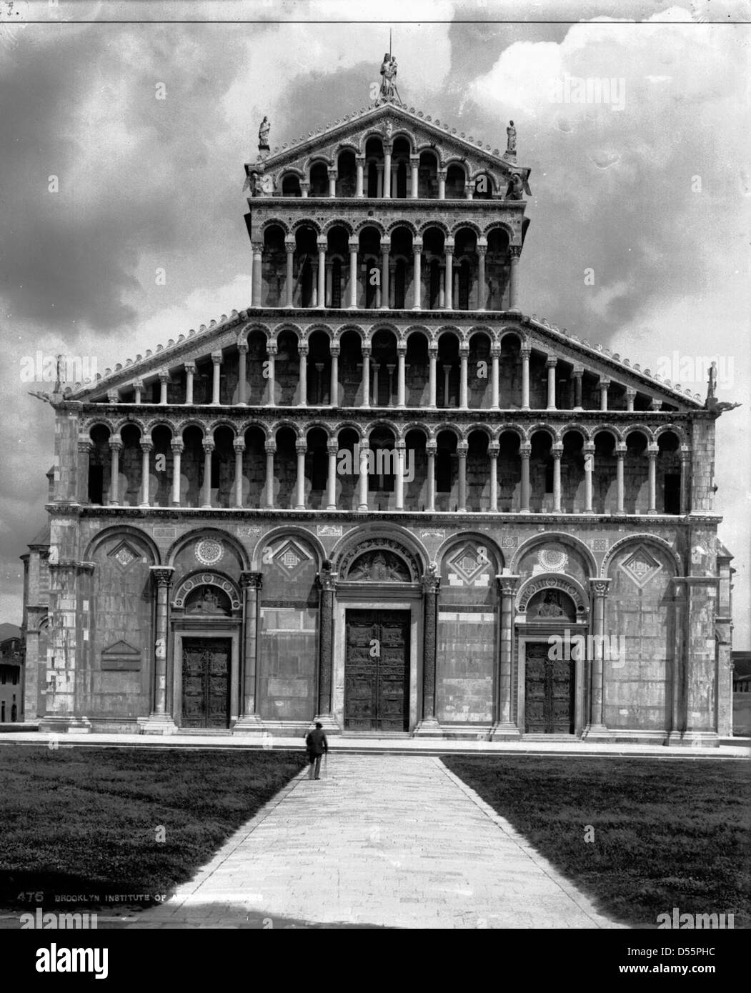 A historical image of the Cathedral of Pisa in Italy, taken in 1895 ...