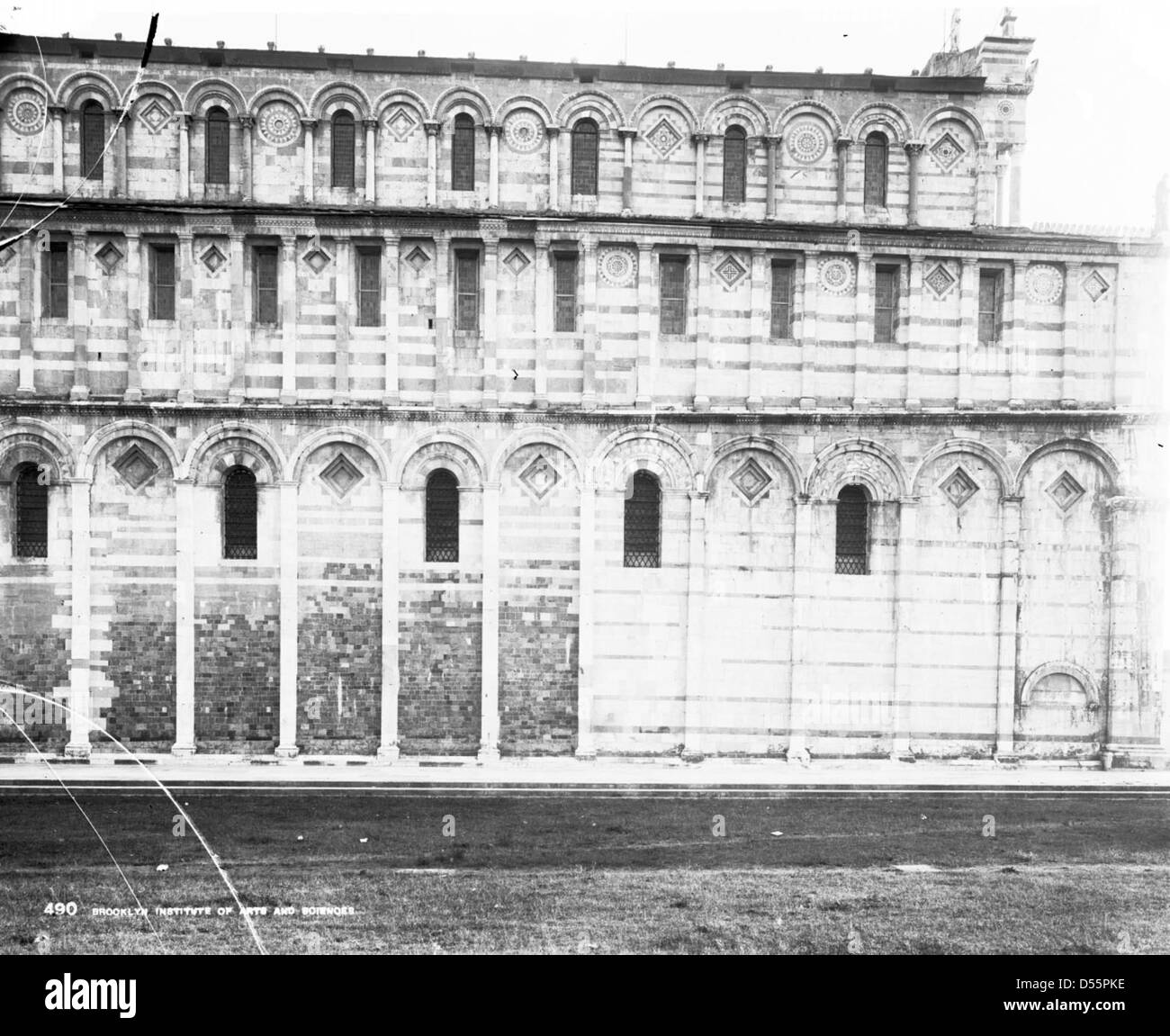 A photograph of the Cathedral of Pisa, Italy, taken in 1895. The image ...