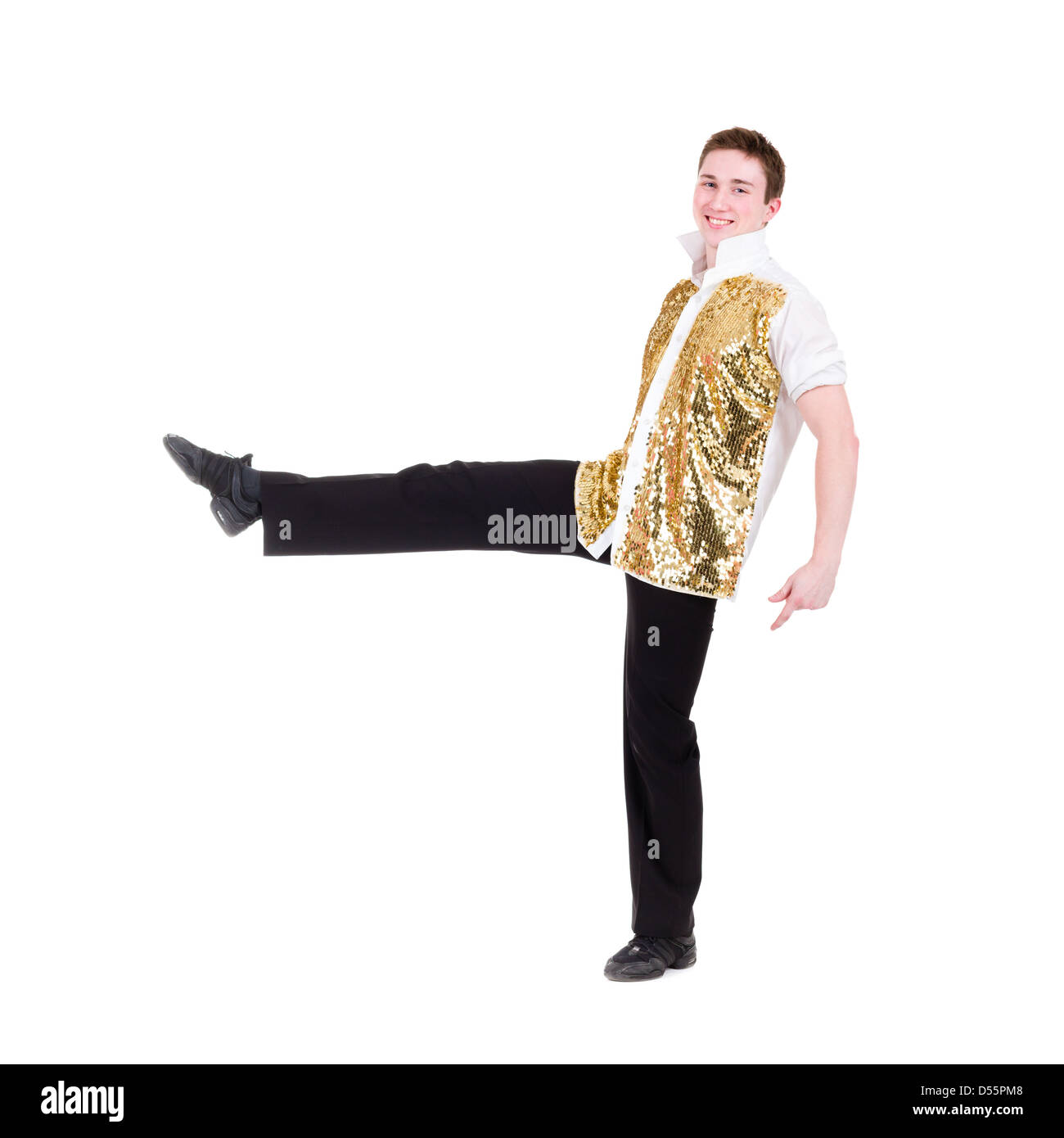 friendly smiling dancer showing some movements Stock Photo - Alamy