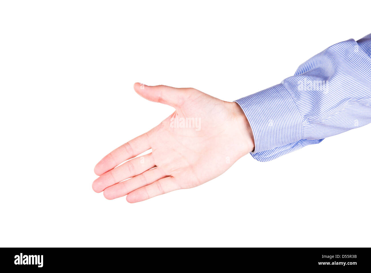 Male hand stretching for handshake isolated on white Stock Photo - Alamy