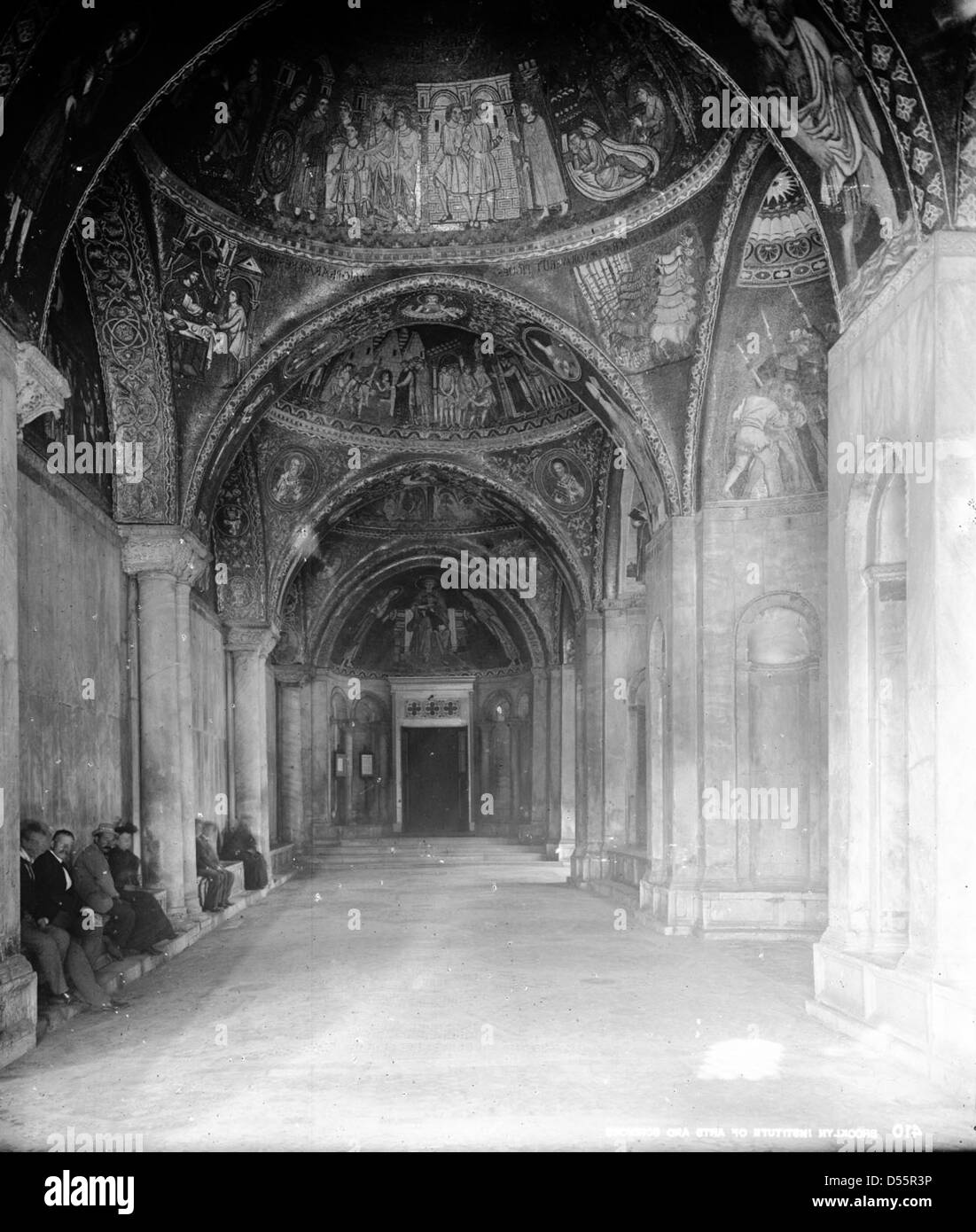 A photograph taken in 1895 of St. Mark's Basilica in Venice, Italy ...
