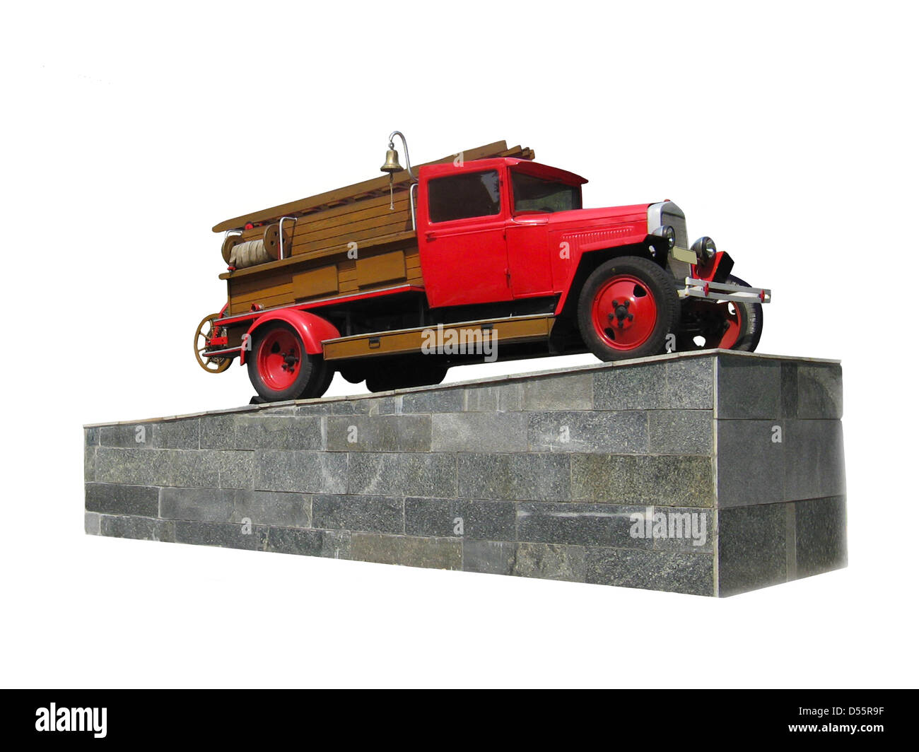 image of retro fire-engine pedestal isolated on a white background ...
